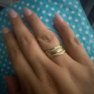 Gold Stacking Ring Set // Set of 6 Yellow Gold Stackable Rings // 14K ...