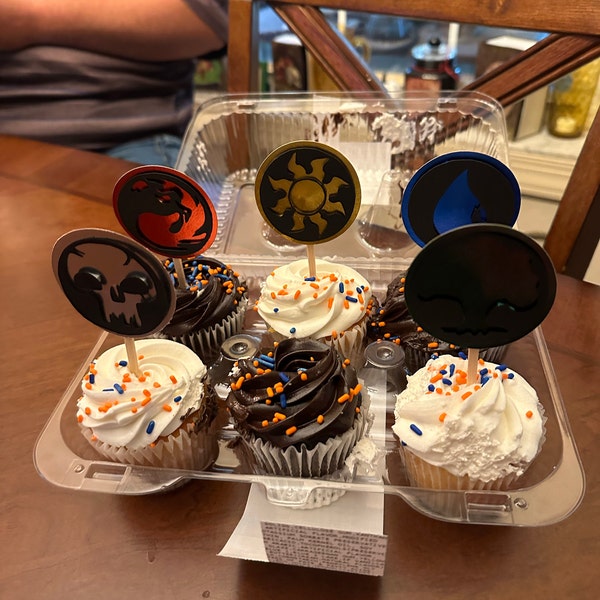 MTG Mana Cupcake Toppers / Magic the Gathering / Nerd Decor / Geek ...