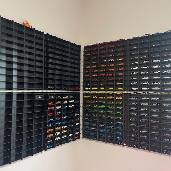 1:64 Toy Car Wall Shelf, Hotwheels, Matchbox Compatible Display Case ...