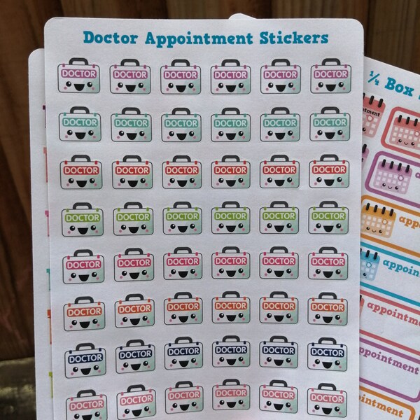48 Cute Doctor/appointment/unwell/medicine Planner Stickers - Etsy