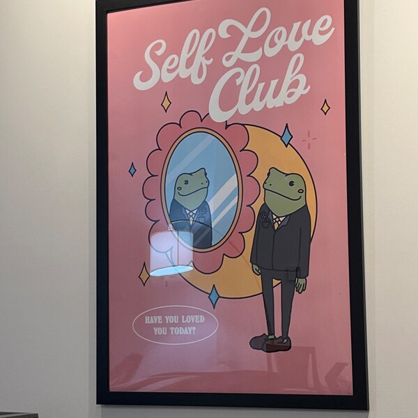 Frog Self Love Club Wall Print, Digital Download Print, Affirmation Art ...