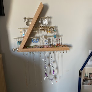 Cherry Jewelry Organizer, Wall Mounted, Floating Jewelry Holder for ...