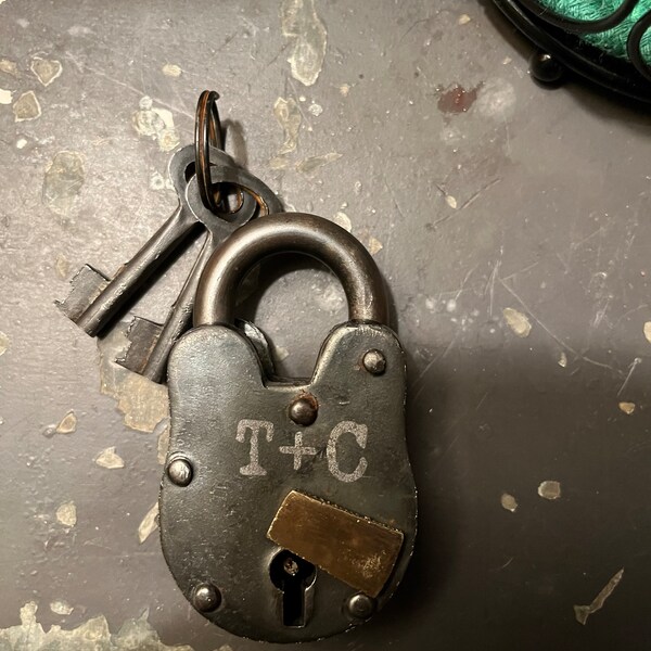 Antique Love Lock With Keys, Custom Love Lock, Engraved Love Lock ...