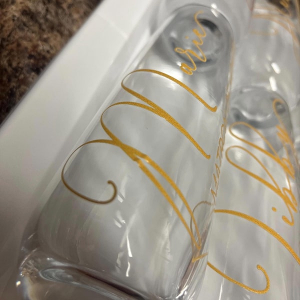 Personalized Bridesmaid Proposal Gift Custom Champagne Flutes Glasses ...