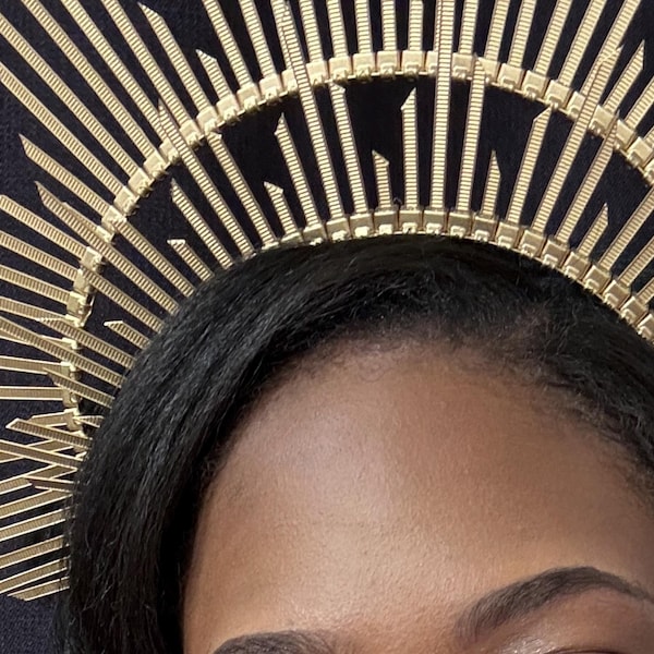 Halo Crown, Sunburst Crown, Goddess Crown, Gold Halo, Halo Headpiece ...