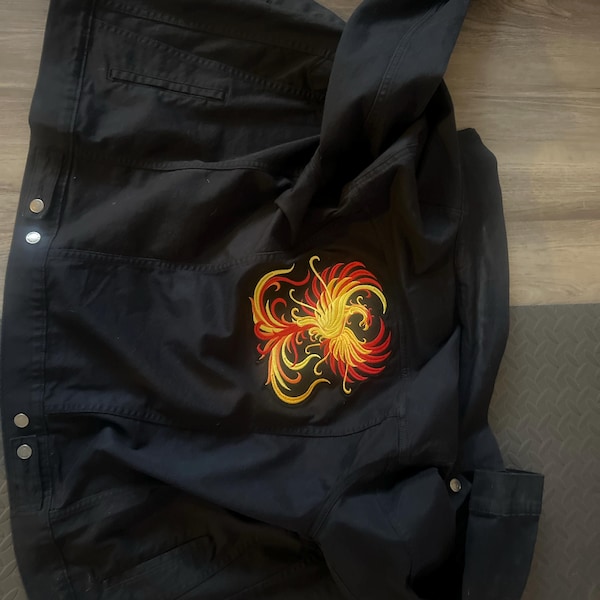 Red Gold Fire Phoenix Iron on Embroidery Patch Mtcoffinz - Choose Size ...