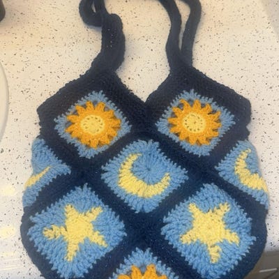 Sun and Moon Tote Bag Crochet PDF PATTERN Intermediate english - Etsy