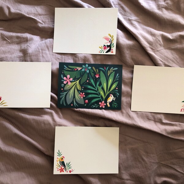 Tropical Greetings Flat Notecards - Set of 12 - Etsy