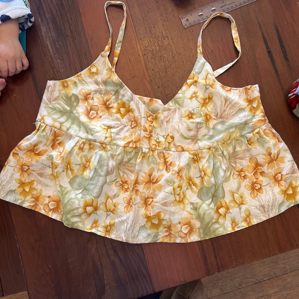 V Neck Peplum Ruffle Cami Top Maggie PDF Pattern - Etsy