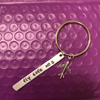 Fly Safe Keychain, Pilot Gift, Airplane Keychain, Airplane, Traveling ...