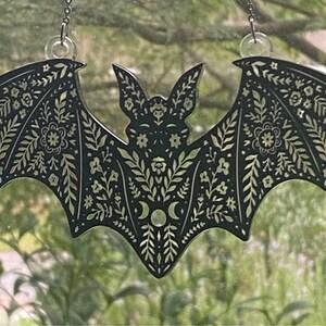 Halloween Bat Window Ornament, Bat Decor, Bat Gifts, Acrylic Bat ...