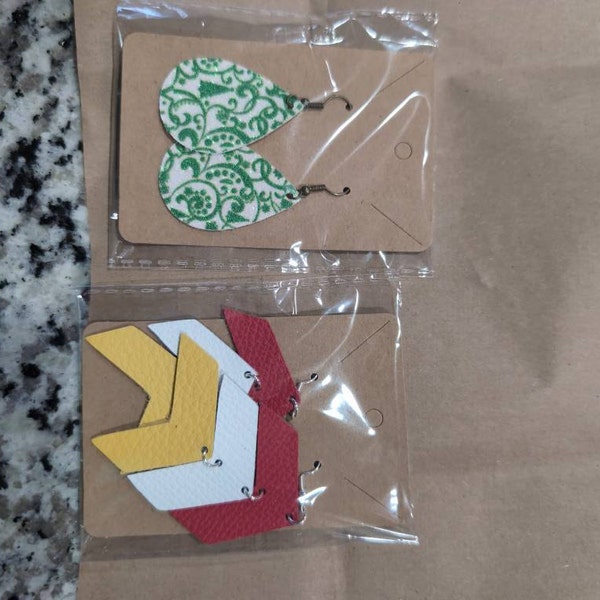 KC Chiefs Earrings, Leather KC Football Earrings, Kansas City Football ...