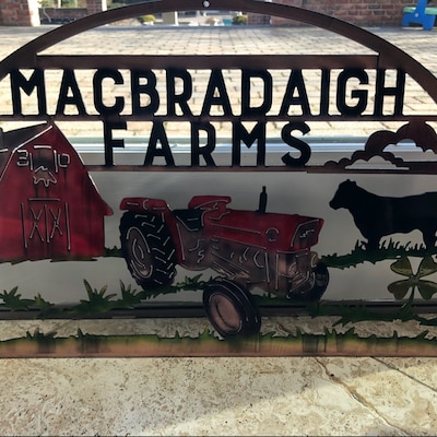 Custom Metal Farm Scene Sign, Personalized Sign, Farm Sign - Etsy