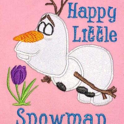 Olaf From Frozen 2 With the Flowers Digital Embroidery Machine Applique ...