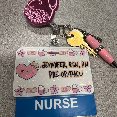 Custom Nurse Badge Name Tag/ Badge Buddy/ Badge Reel Name Card/ Badge ...