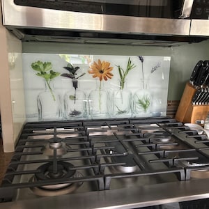 Tempered Glass Stove Backsplash Panel Stove Back Cover - Etsy