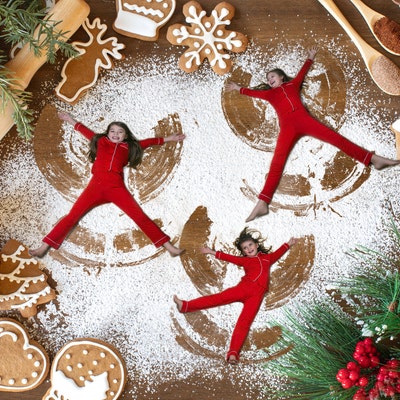Cookie Cutter Kids Backdrop Christmas Snow Angels in Flour - Etsy