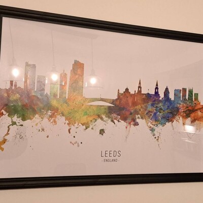 Leeds Skyline England Cityscape Painting Art Print Poster CX - Etsy