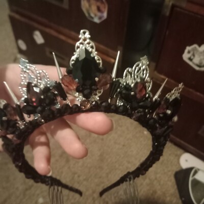 Gothic Wedding Crown With Thorns Witches Black Crown in the Gothic ...