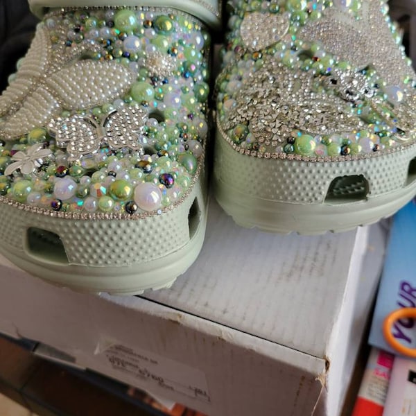 Dazzling Bling Crocs, Custom Sparkly Shoes, Handmade Rhinestones Crocs ...