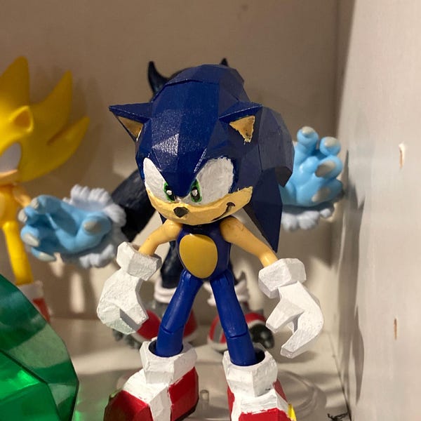 Custom Low Poly 'sonic Adventure' Knuckles Figure Kit - Jakks 4" Sonic ...