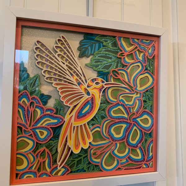 Hummingbird Colibri 3D Mandala Svg Files, Multilayer Panel for Laser ...
