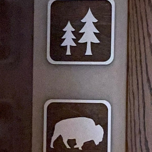 National Parks & Recreation Signs, National Forest Icons, Cabin Decor ...