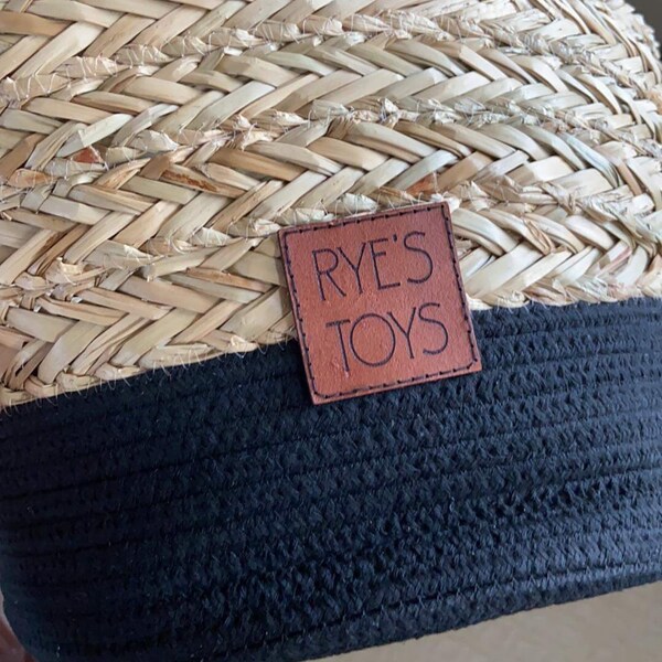 Square Leather Patch | Monogram Leather Patch | Backpack Leather Patch ...