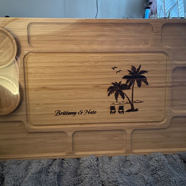 Personalised Bamboo Cheese Board With Condiment Bowls, Engraved ...