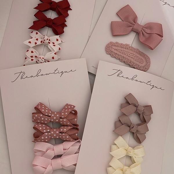 Mini Bow Snap Clip Set, Toddler Hair Clips, Baby Girl Hair Clips, Tiny ...