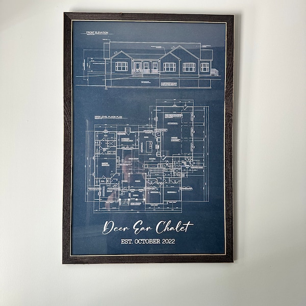 Custom Blueprint House Poster, Home Floor Plan, Print, Canvas or Framed ...