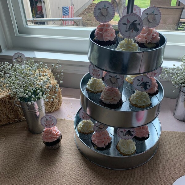 Barnyard Birthday Cupcake Toppers Favor Tags Farm Birthday Party ...