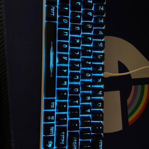 Daedric Font Backlit Keycap Set (top Print Only or Top and Front Side ...