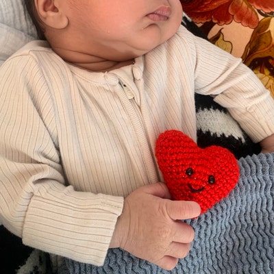 Cute Crochet Love Heart Pocket Hug With Personalised Message and Key ...