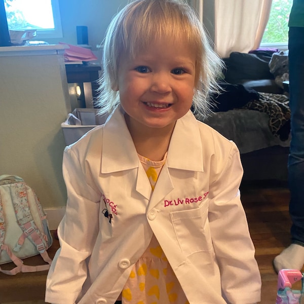 Toddler Lab Coat With Personalized Embroidery and Embroidery Design - Etsy