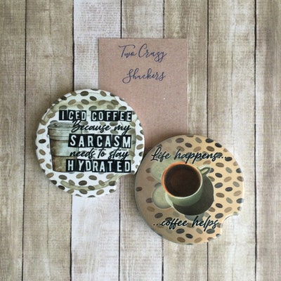 Funny Car Coaster PNG, Coffee Coaster Bundle, Coffee Quotes Coaster PNG ...