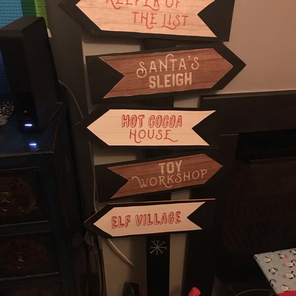 North Pole Santa's Workshop Directional Signs Party Pack Printables ...