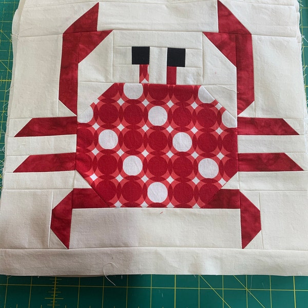 Crab Nautical Quilt Block Pattern, Machine Pieced, Digital PDF Instant ...