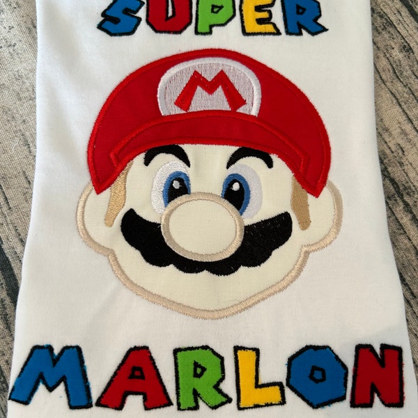 Super Mario Head Digital Machine Embroidery Applique Design, Super ...