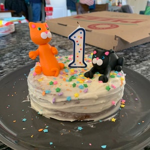 Fondant Cat Cake Toppers Fondant Cats Cat Lover Party Cat and Mouse Cake Toppers - Etsy