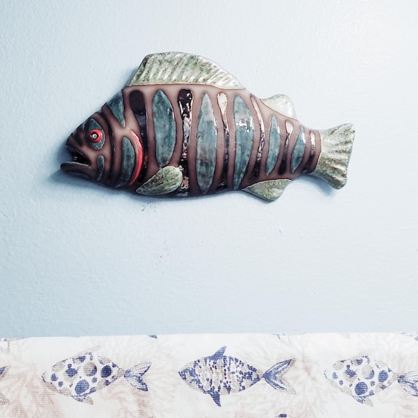 Ceramic Fish Wall Decor, Handmade Art, Fisherman Gift, Home Decor, MADE ...