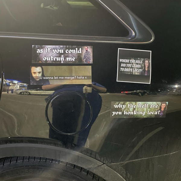 Why the Hell Are You Honking Loca Bumper Sticker AND Magnet Funny Meme ...