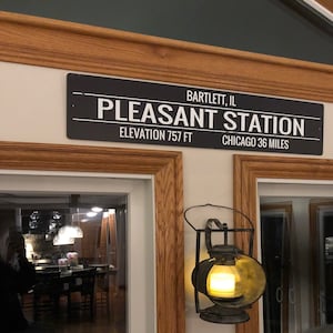 Welcome Train Station Sign, Personalized Most Scenic Routes Sign, Metal ...