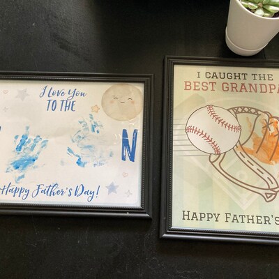 Fathers Day Gift for Grandpa From Grandson, Baseball Handprint Art, I ...