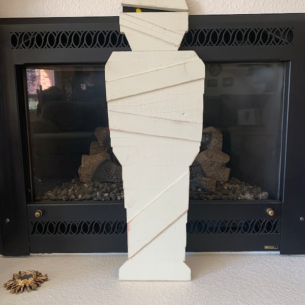 Wood Mummy, Halloween Farmhouse Decor - Etsy