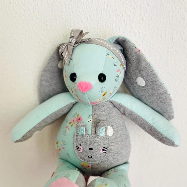Keepsake Patchwork Memory Clothes Quote Shirt Bear Stuffed Plush Animal ...