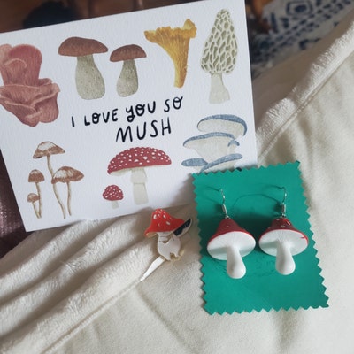 I Love You so Mush Mushroom Greeting Card - Etsy