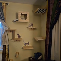 Cat Decals Set of 4 in Watercolor Rainbow Pattern - Etsy