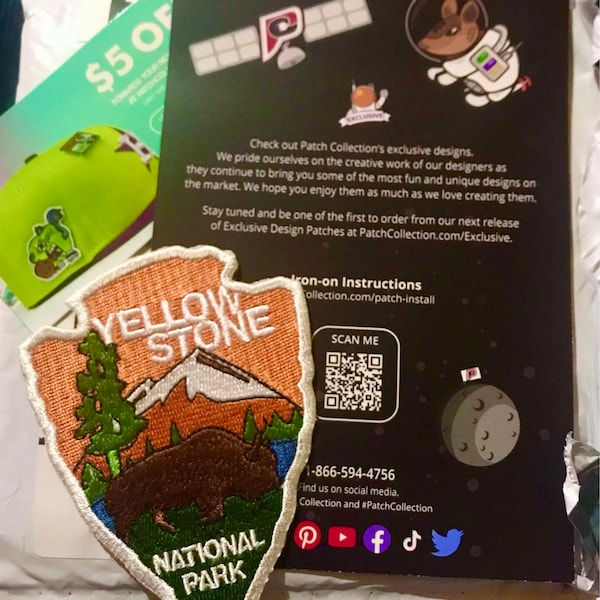 Yellowstone National Park Arrowhead Patch Travel Embroidered Iron on ...