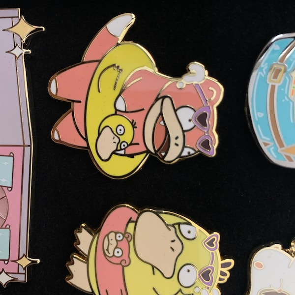 Pool Party Slowpoke and Psyduck Enamel Pins - Etsy